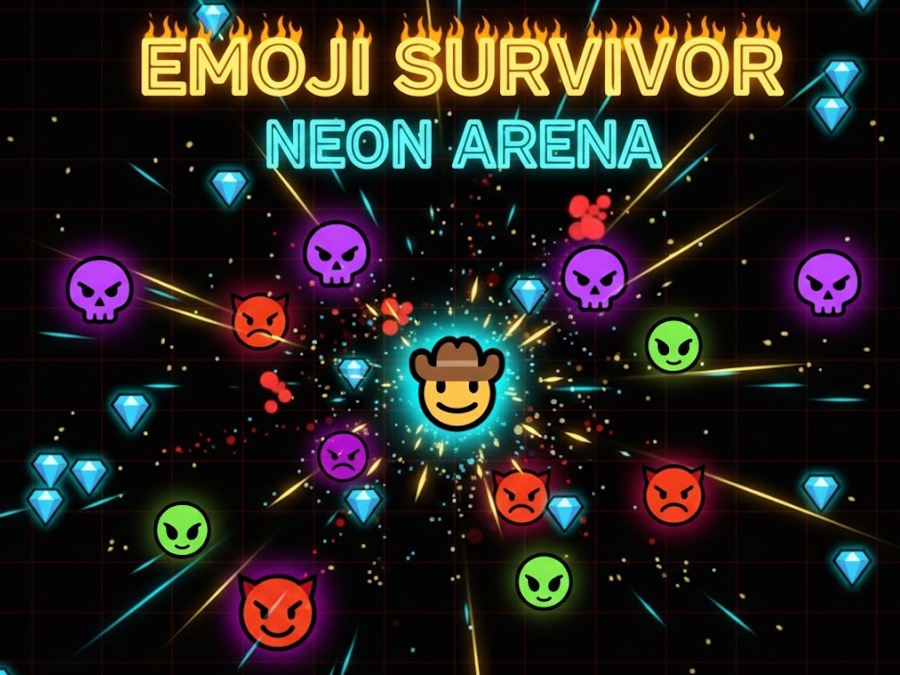 Emoji Survivor - Neon Arena 🕹️ Igraj na spletu pri SGameS
