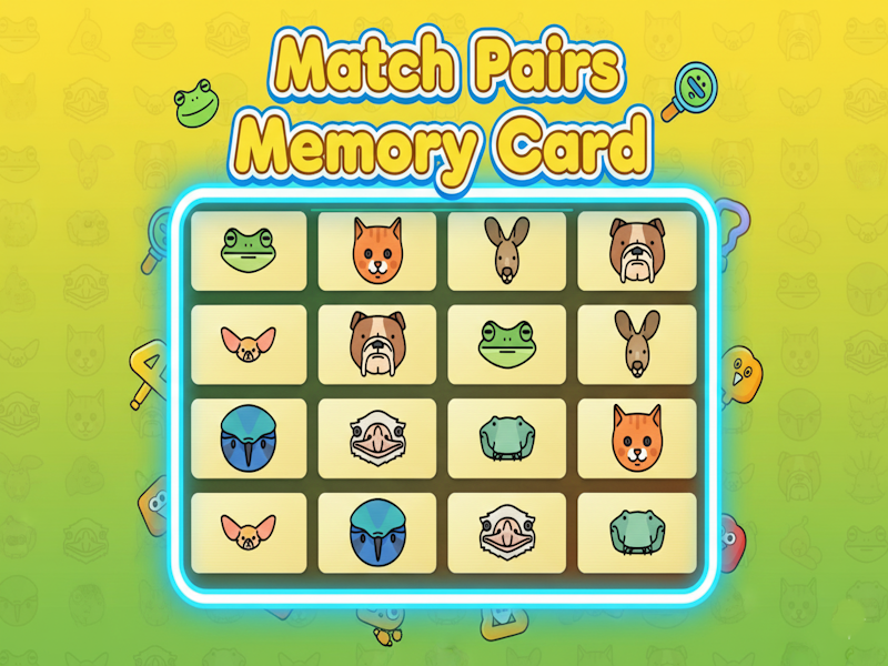 Match Pairs Memory Card 🕹️ Igraj na spletu pri SGameS
